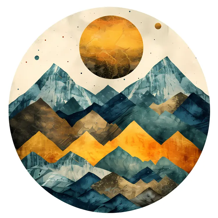 Abstract Mountains in Sunset