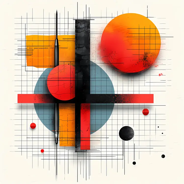 Pen with Abstract Geometric Shapes