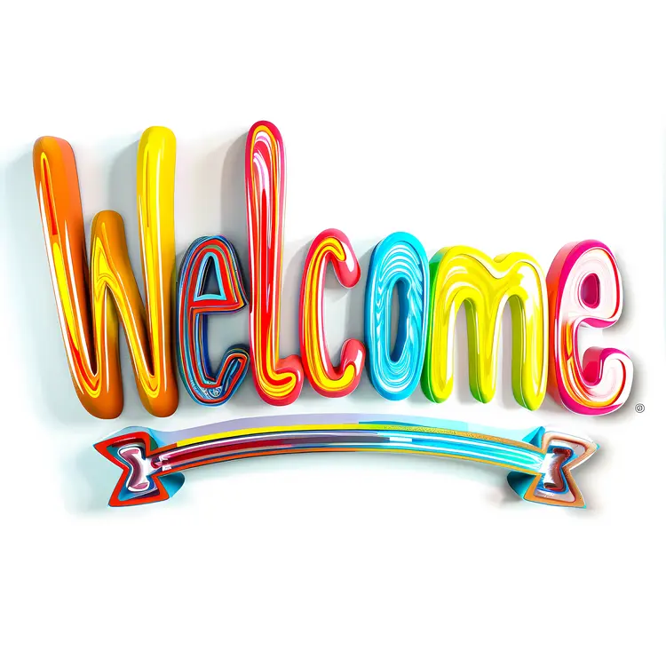 Colorful 3D Welcome Text