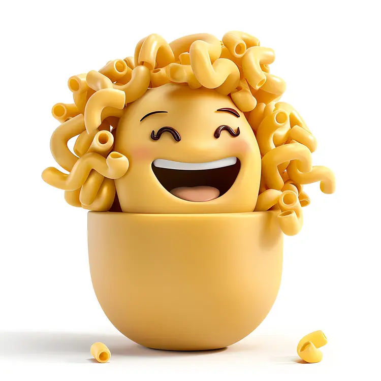 Laughing Macaroni Bowl Cartoon