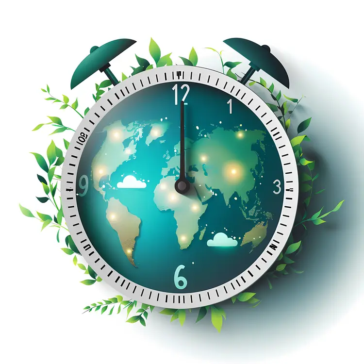 Earth Alarm Clock with Leaves