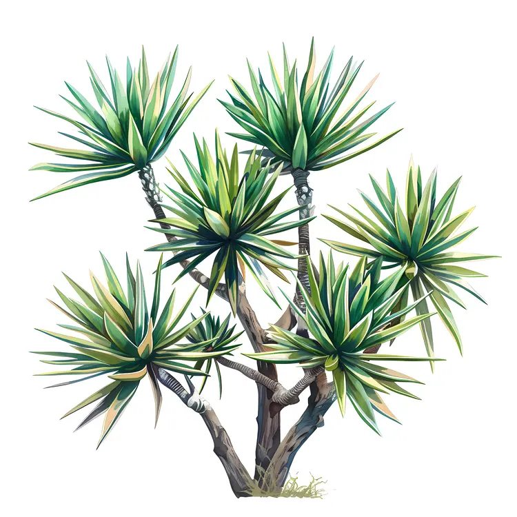 Yucca Tree with Spiky Leaves