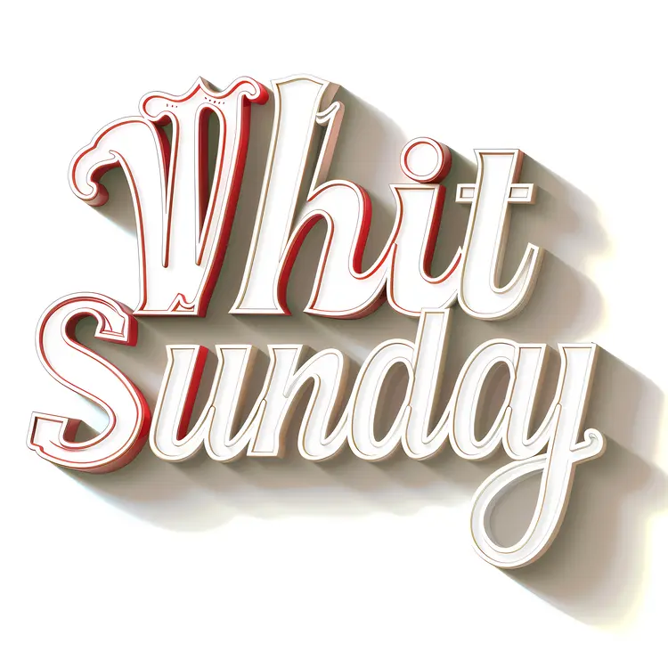 Whit Sunday Text with Shadow