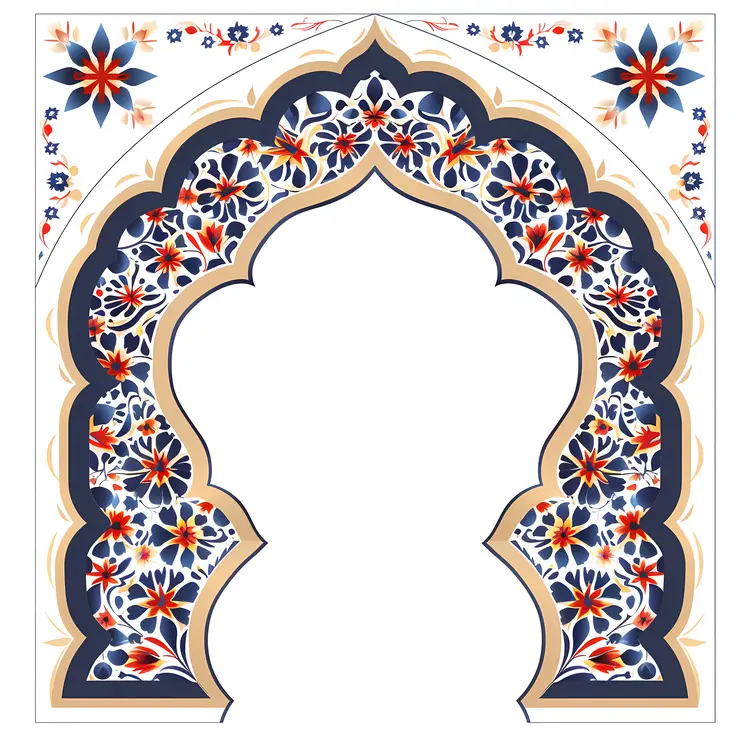 Ornate Decorative Arch with Floral Patterns