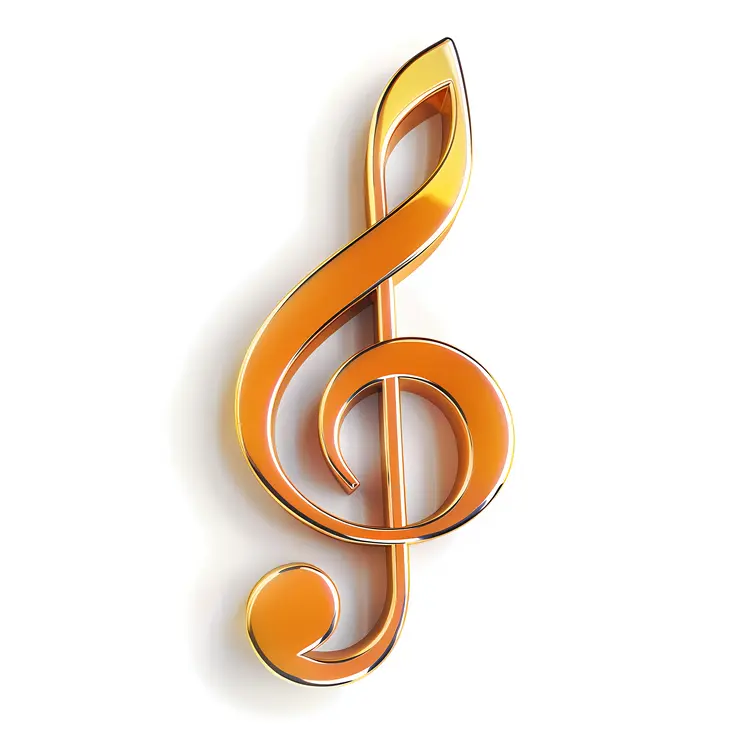 Shiny Golden Treble Clef