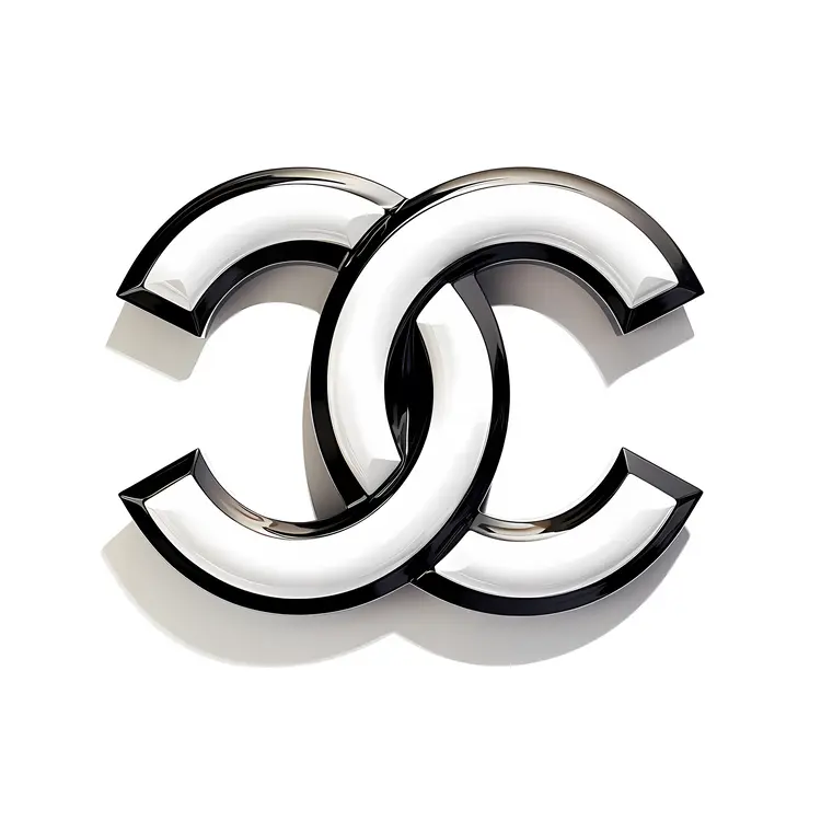 White and Black Chanel Logo