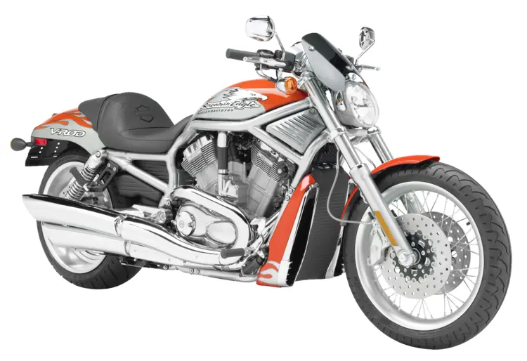 Orange Motorcycle with Chrome Accents