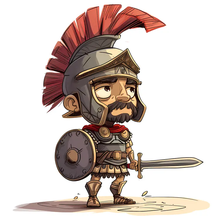 Cute Roman Soldier in Full Armor