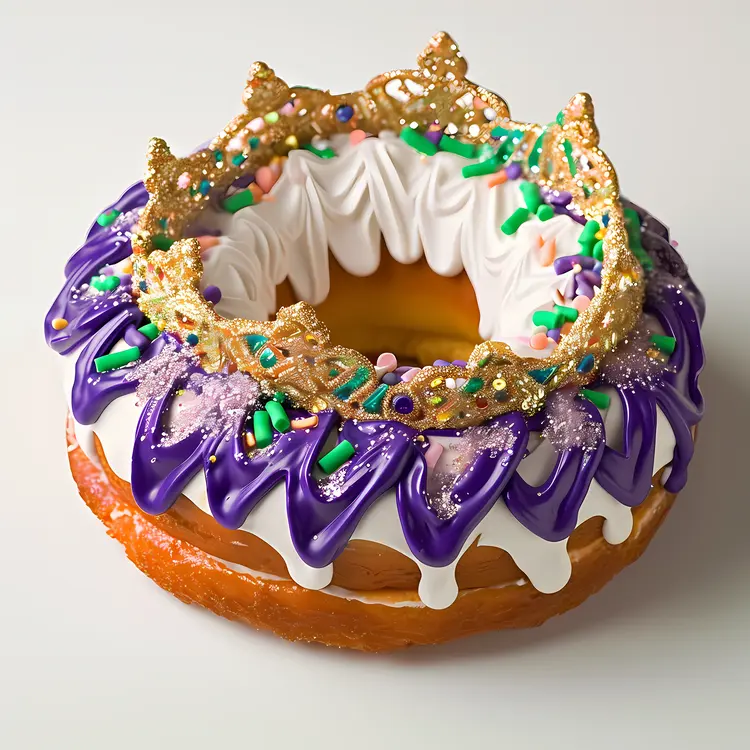 Crown Decorated Donut with Colorful Icing