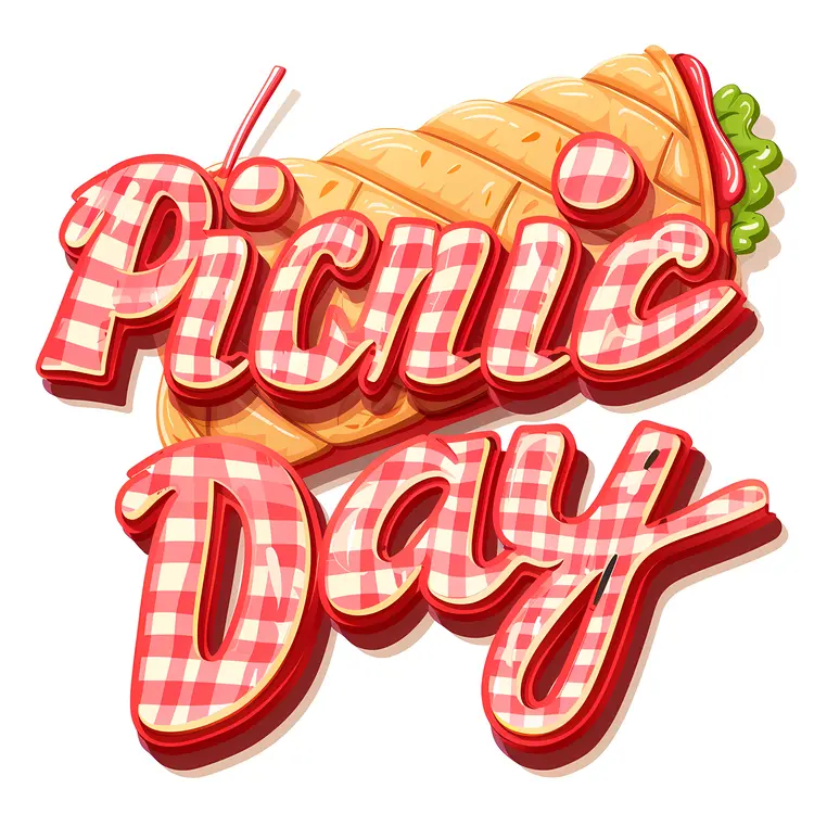 Picnic Day Typography with Sandwich Wrap