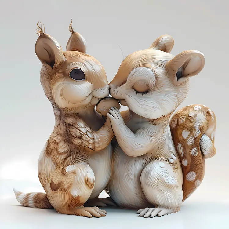 Cute Squirrel Figurines in Love