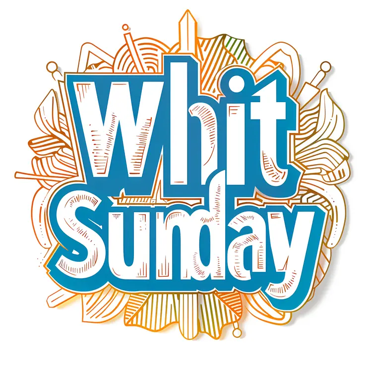 Whit Sunday Colorful Text Design