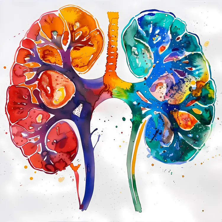 Colorful Kidneys Illustration