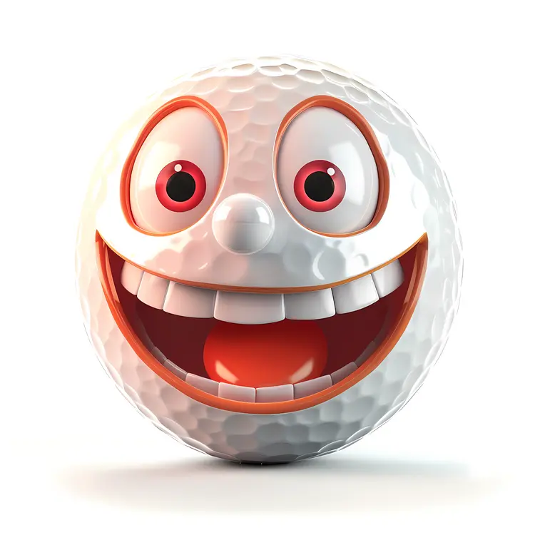Happy Golf Ball Cartoon