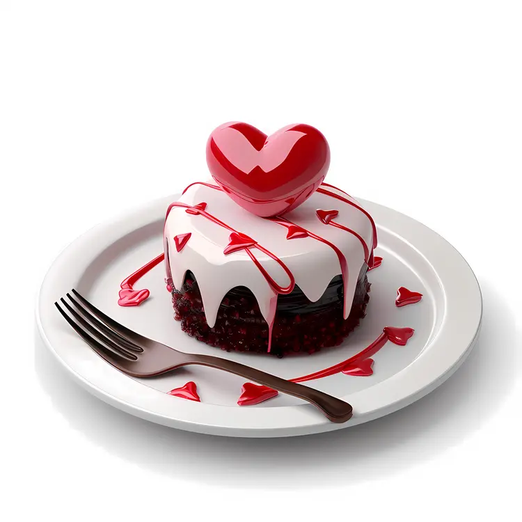 Heart-shaped Cake with White Icing