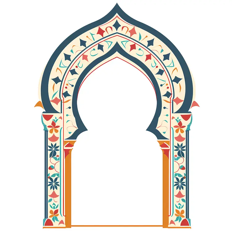 Colorful Decorative Arch with Patterns