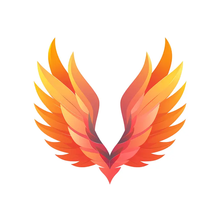 Gradient Phoenix Wings Illustration