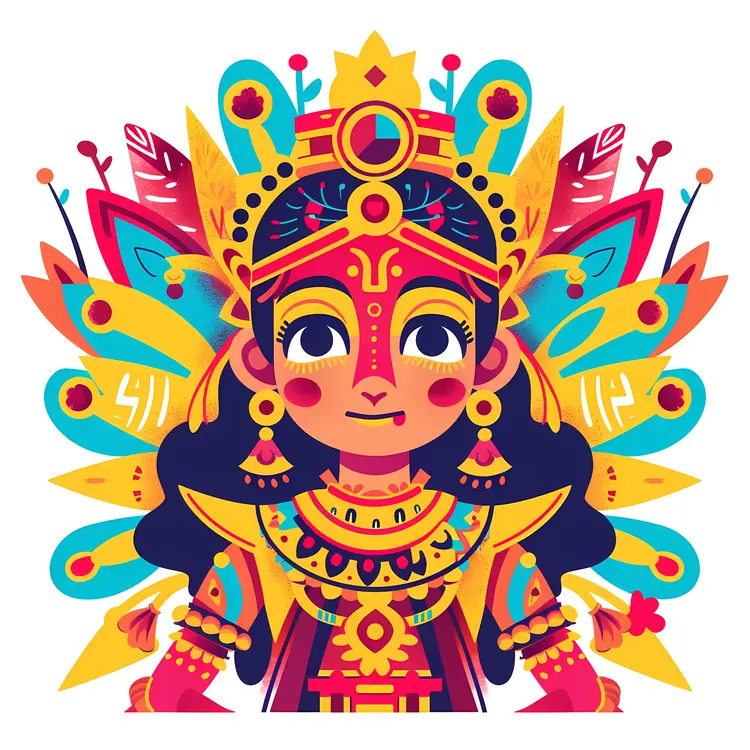 Colorful Goddess Illustration
