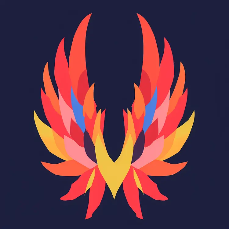 Abstract Phoenix Wings Illustration