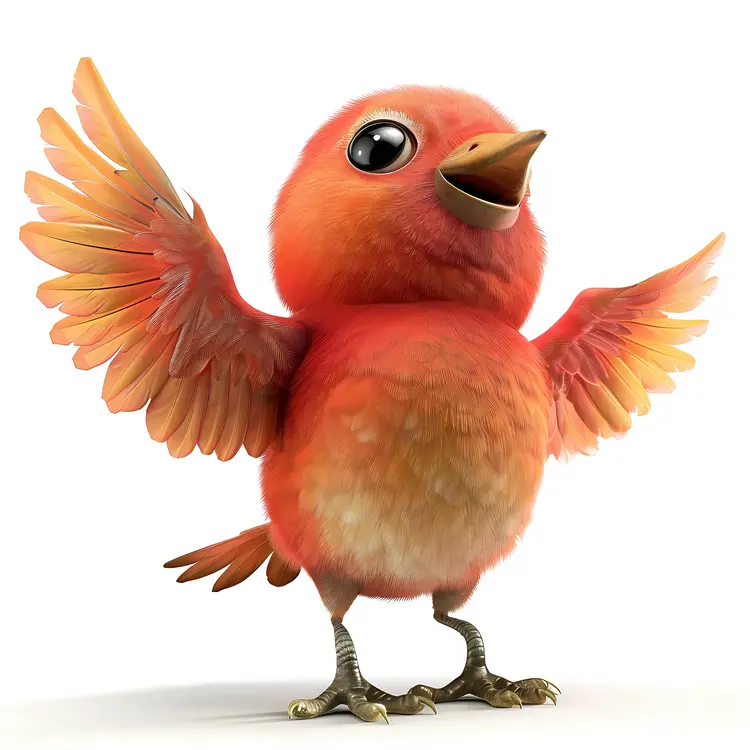 Red Cartoon Bird