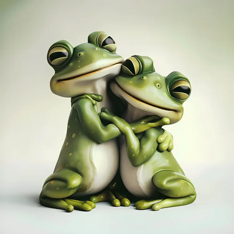 Cute Frogs Hugging