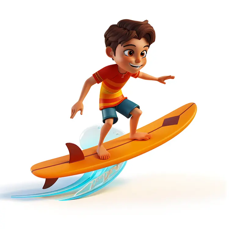 Animated Boy Surfing