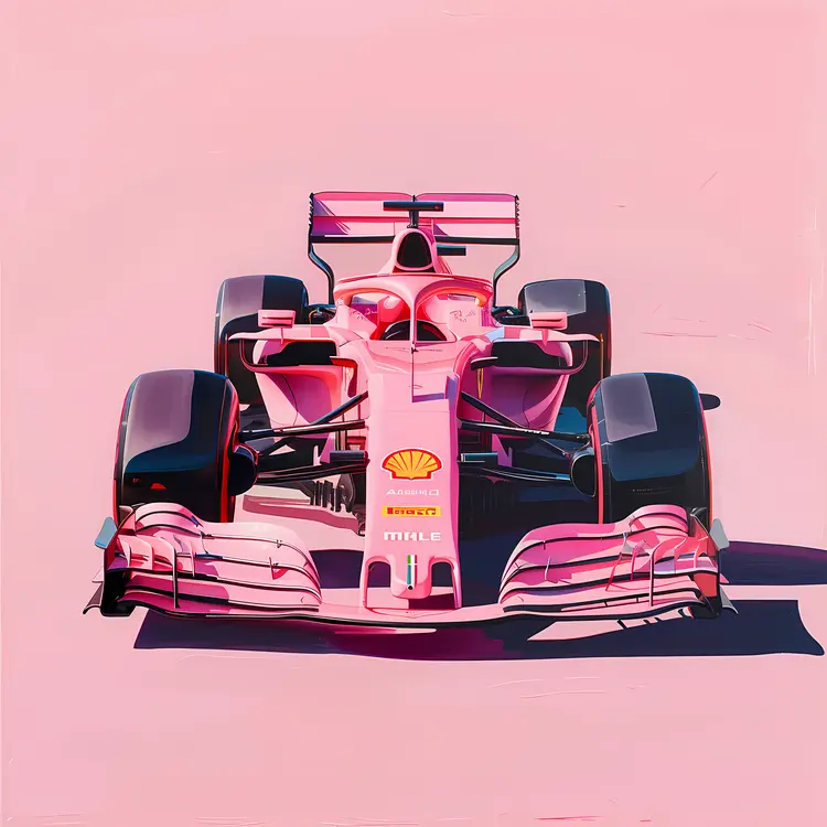 Pink Racing Car Illustration