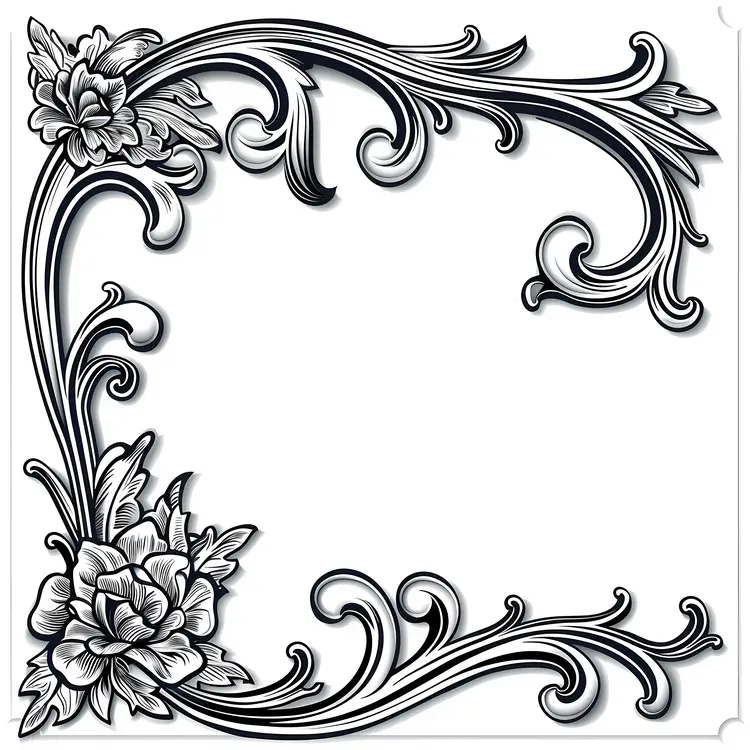 Elegant Black and White Swirls