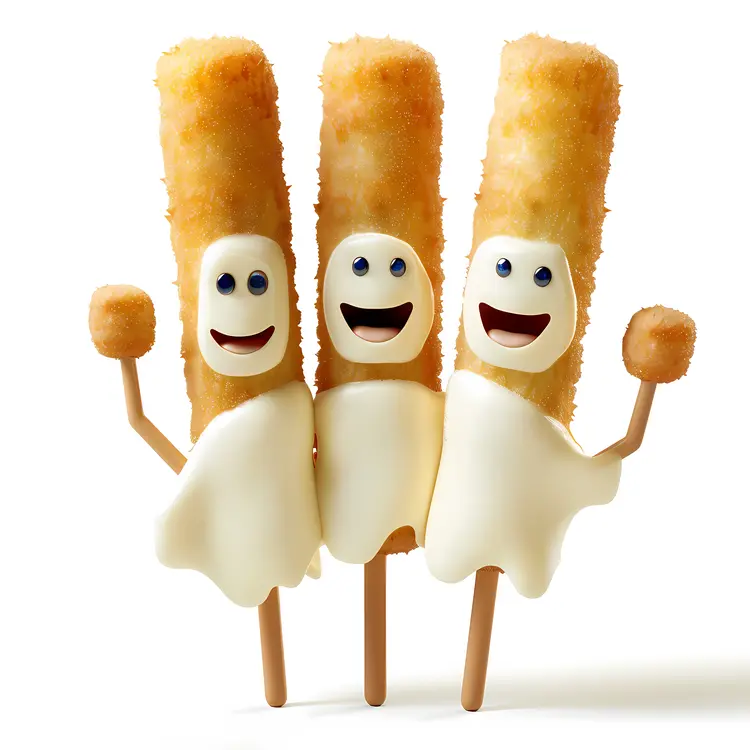 Happy Cheese Sticks Cartoon