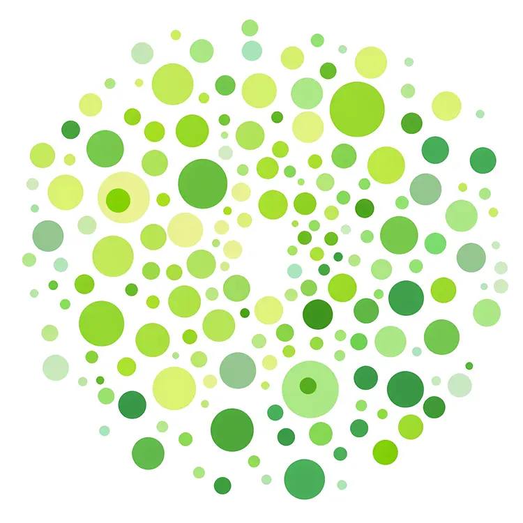 Modern Green Dots Abstract Art