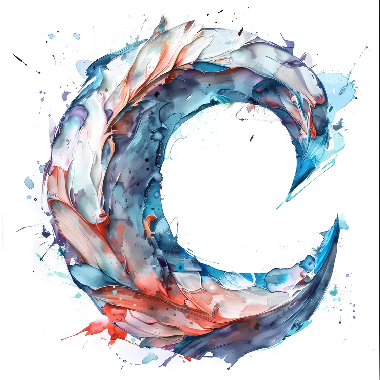 Abstract Watercolor Letter C