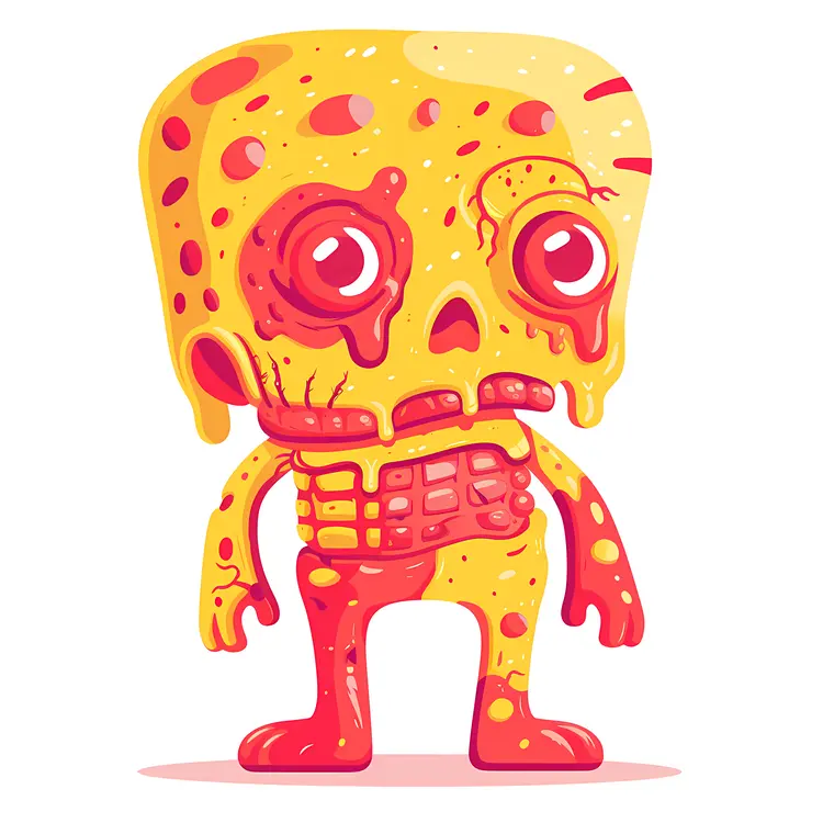 Yellow Cartoon Zombie Character