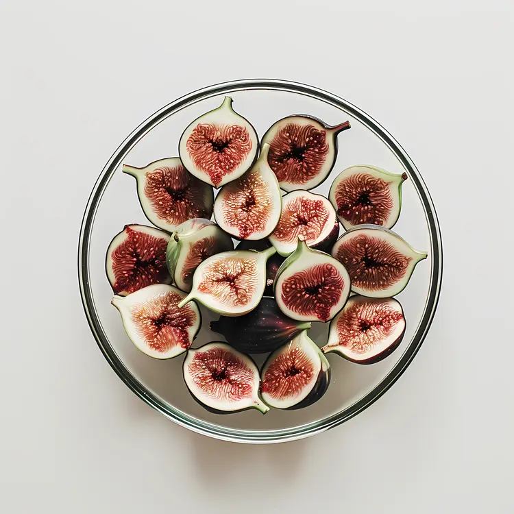 Fresh Sliced Figs on White Plate