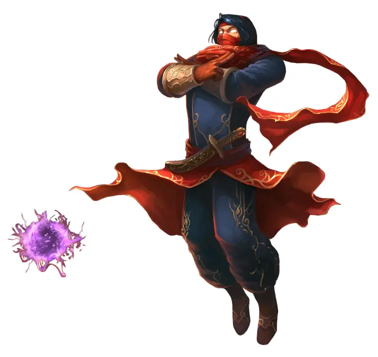 Floating Mage with Red Scarf