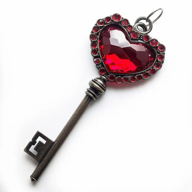 Red Heart Key for Valentine's Day