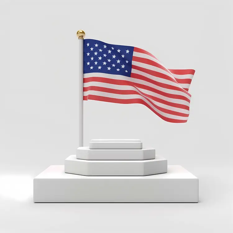 American Flag on Stand
