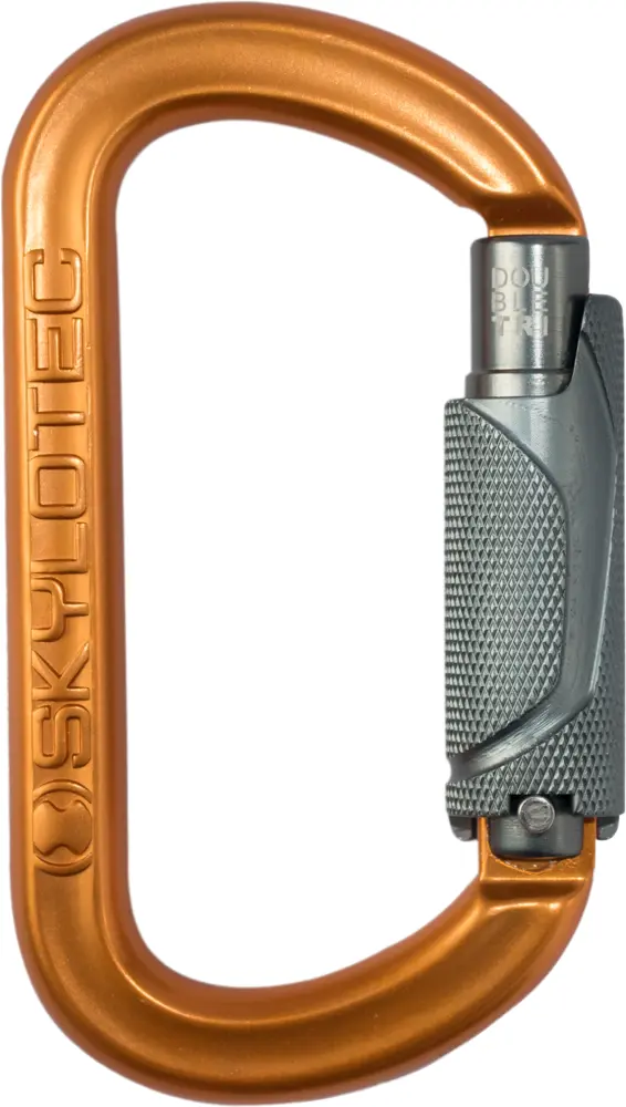 Orange Carabiner for Climbing Safety