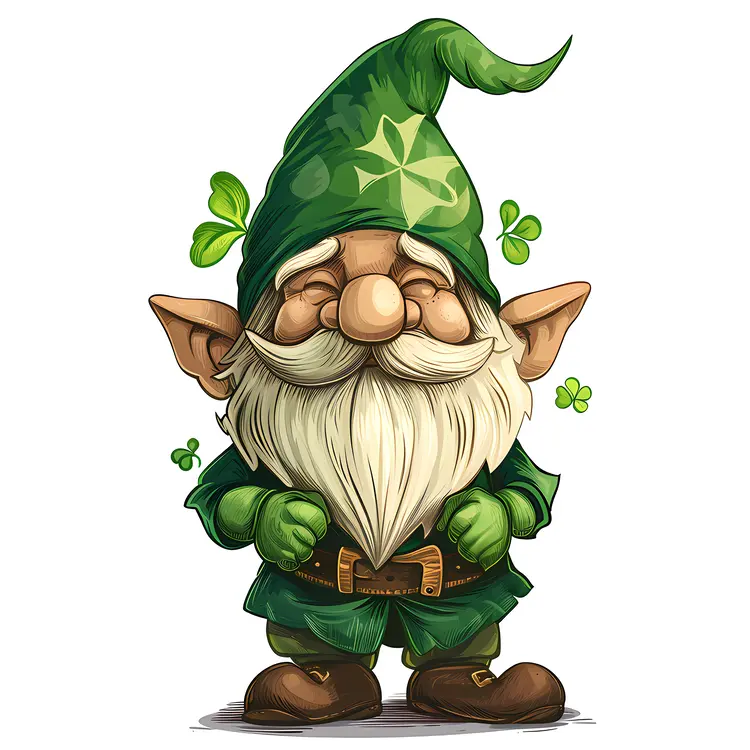 Green Gnome with Shamrock Hat