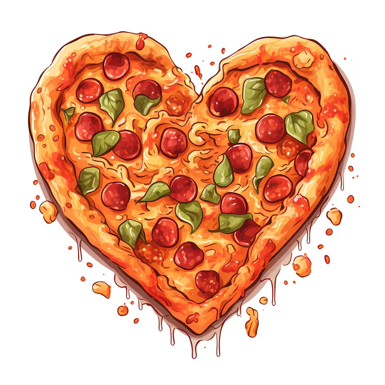 Heart-shaped Pepperoni Pizza for Valentine's Day