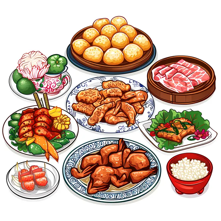 Delicious Chinese Food Platter