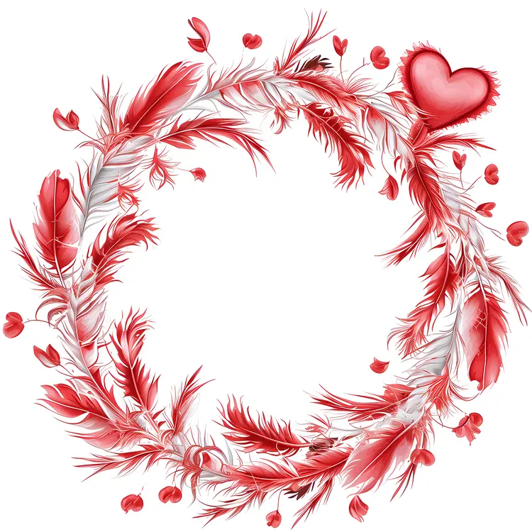 Feather and Heart Wreath