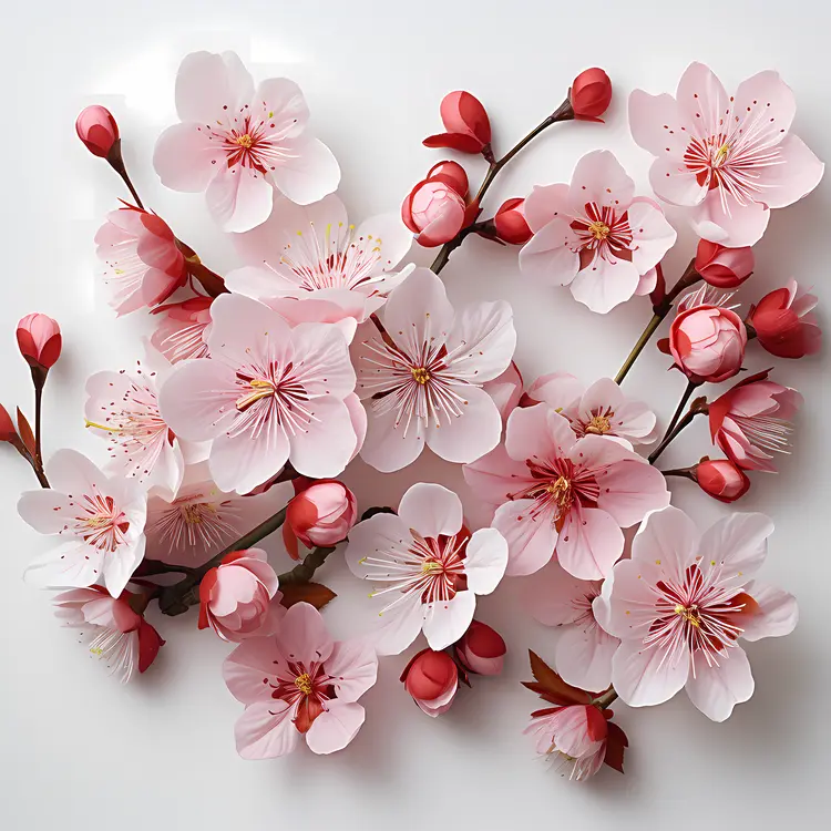 Delicate Pink Cherry Blossoms Display