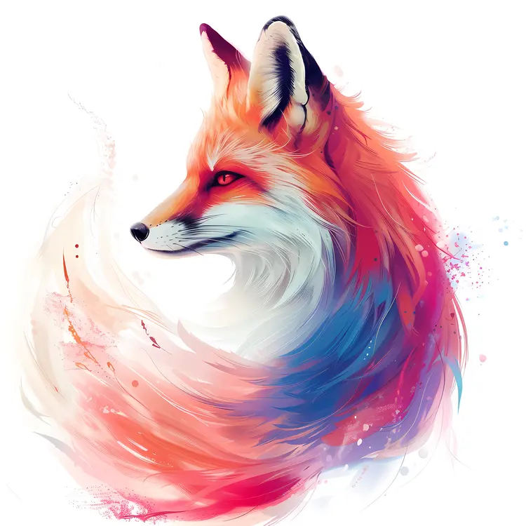Colorful Fox Illustration