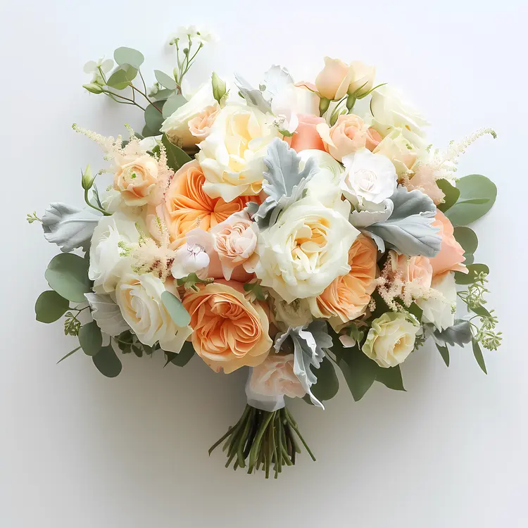 Elegant Peach and White Flower Bouquet