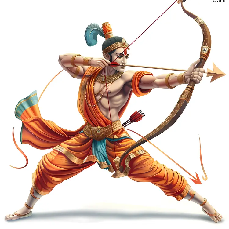 Traditional Archer in Action