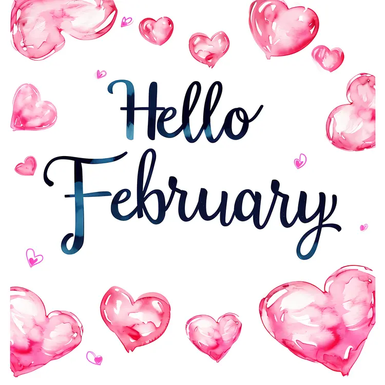 Hello February Heart Greeting