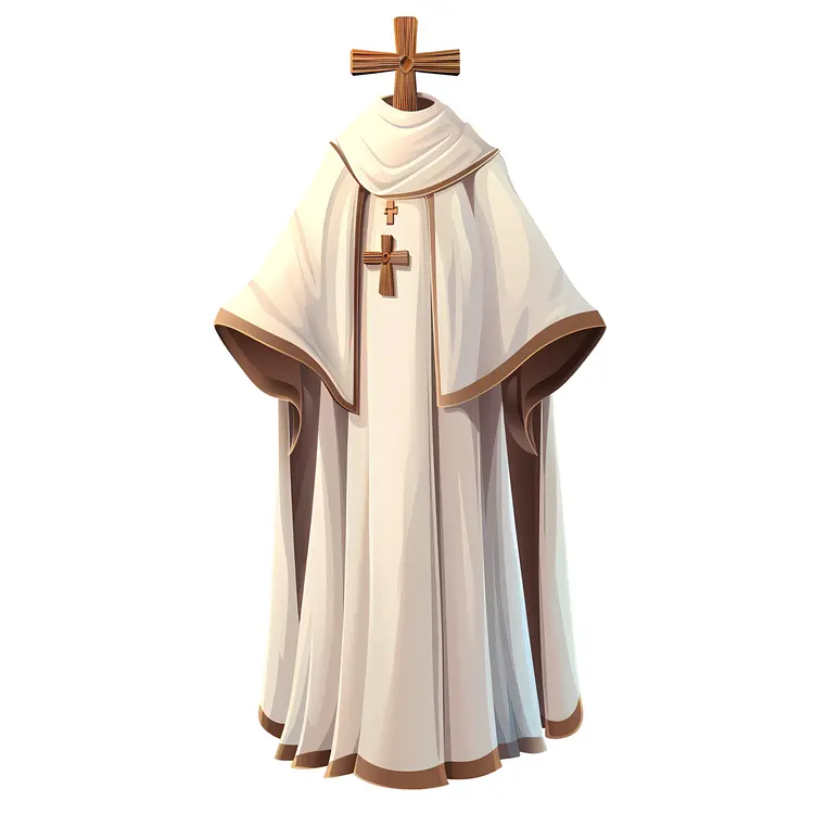 White Robe with Wooden Cross