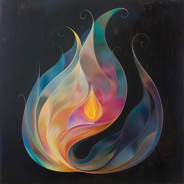 Abstract Colorful Flame Art