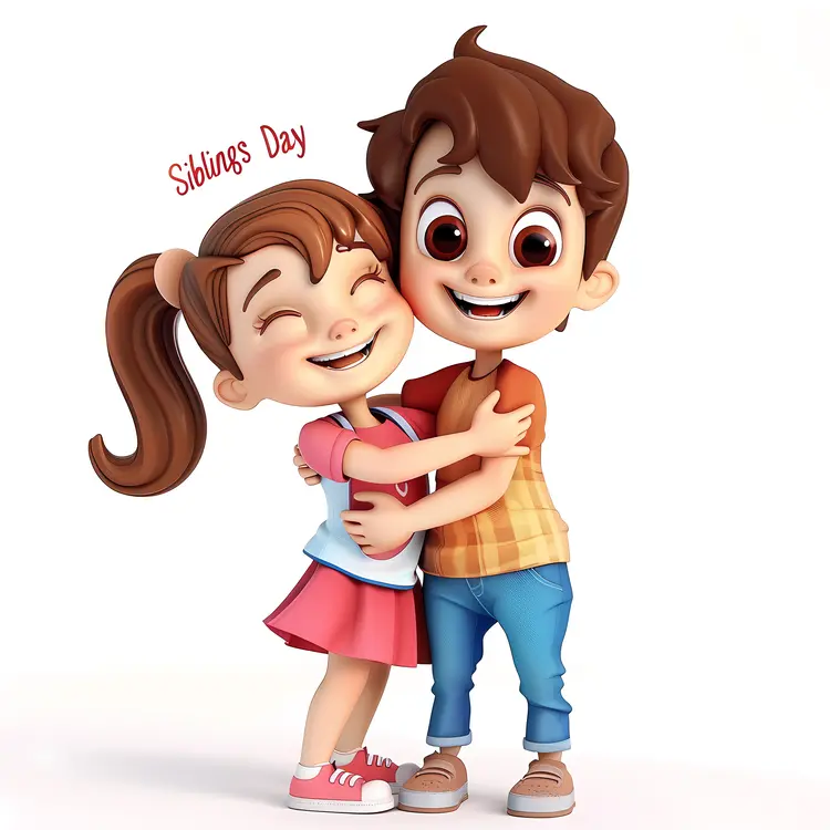 Siblings Day with Cute Characters