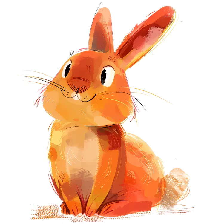 Cute Orange Bunny Sitting